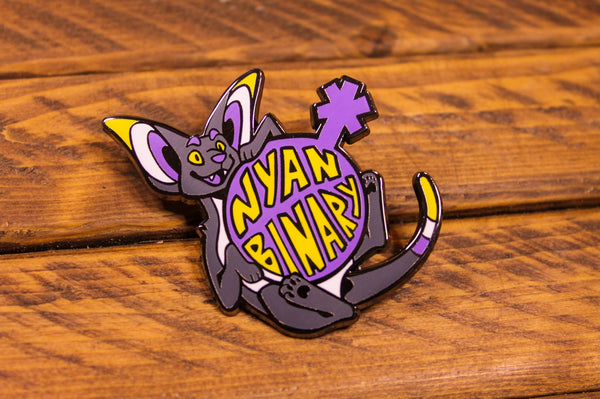 Nyan Binary - Hard Enamel Pin – CAMP HOWL